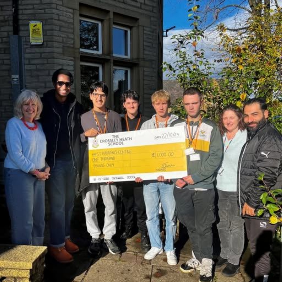 The Crossley Heath School - St Augustine's Cheque Presentation